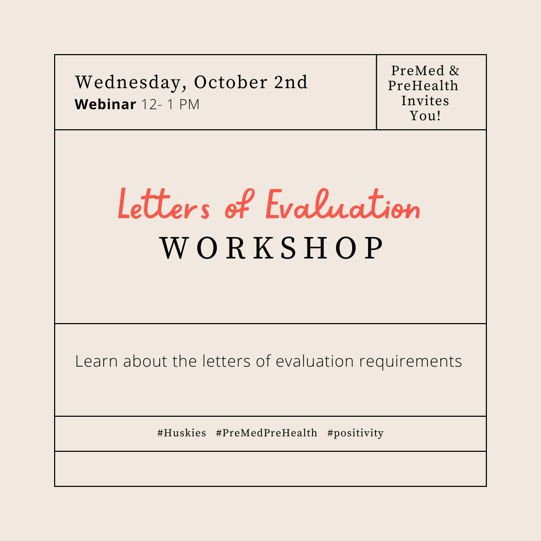 2026 Application Workshops | Letters of Evaluation | PreMed and ...