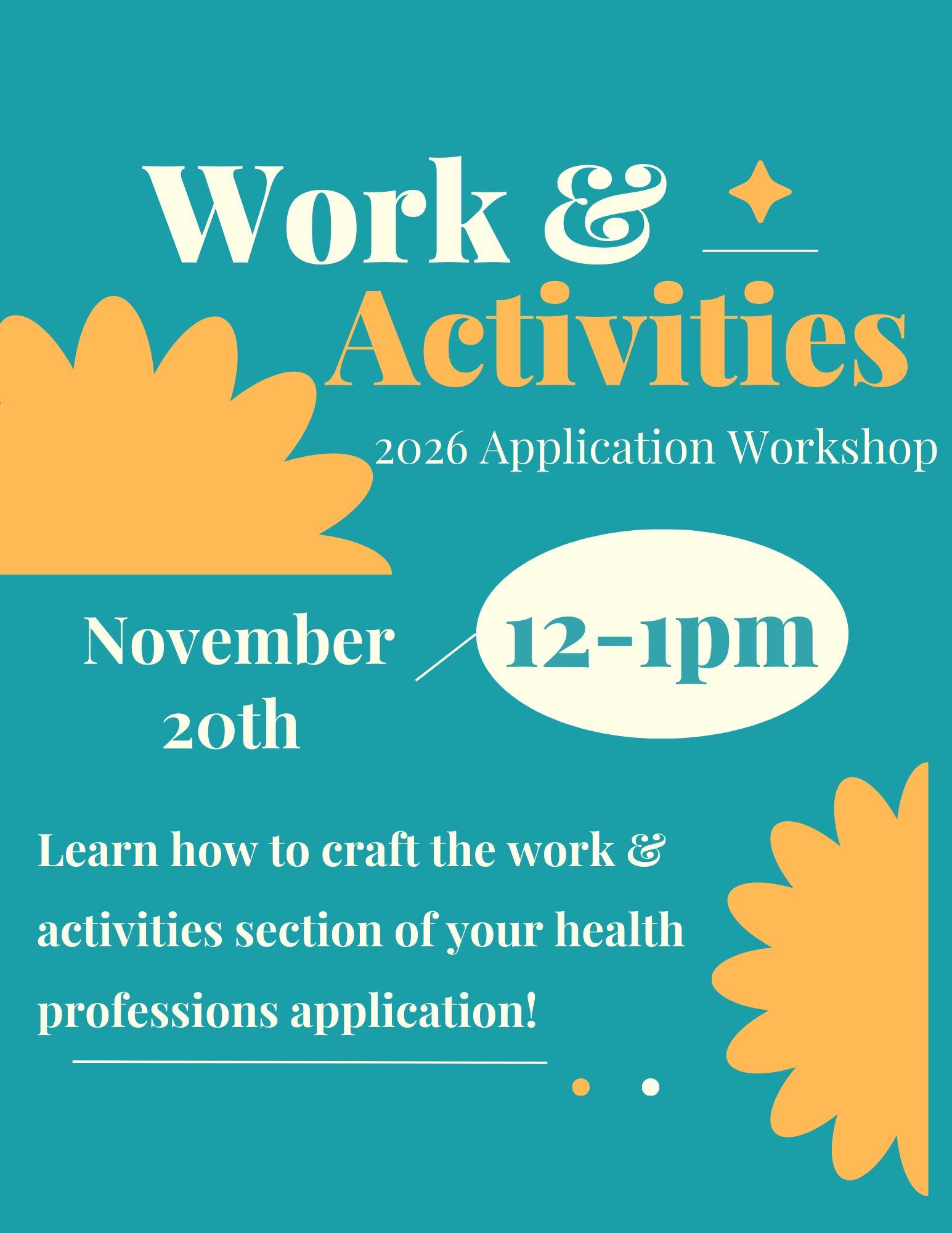 Work & Activities Workshop | PreMed and PreHealth Advising Program